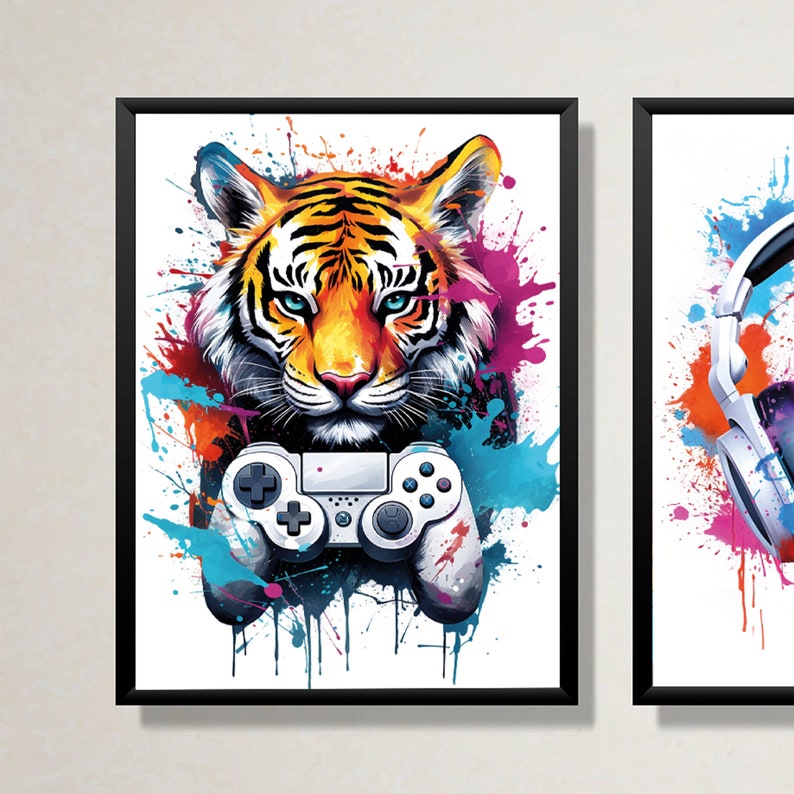 Gaming Prints, A4 Gaming Posters, Gaming Wall Art, Set of 3 Digital Art ...