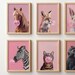 Pink Animal Prints, Animal Poster, Fun Prints, Living Room/ Bedroom ...