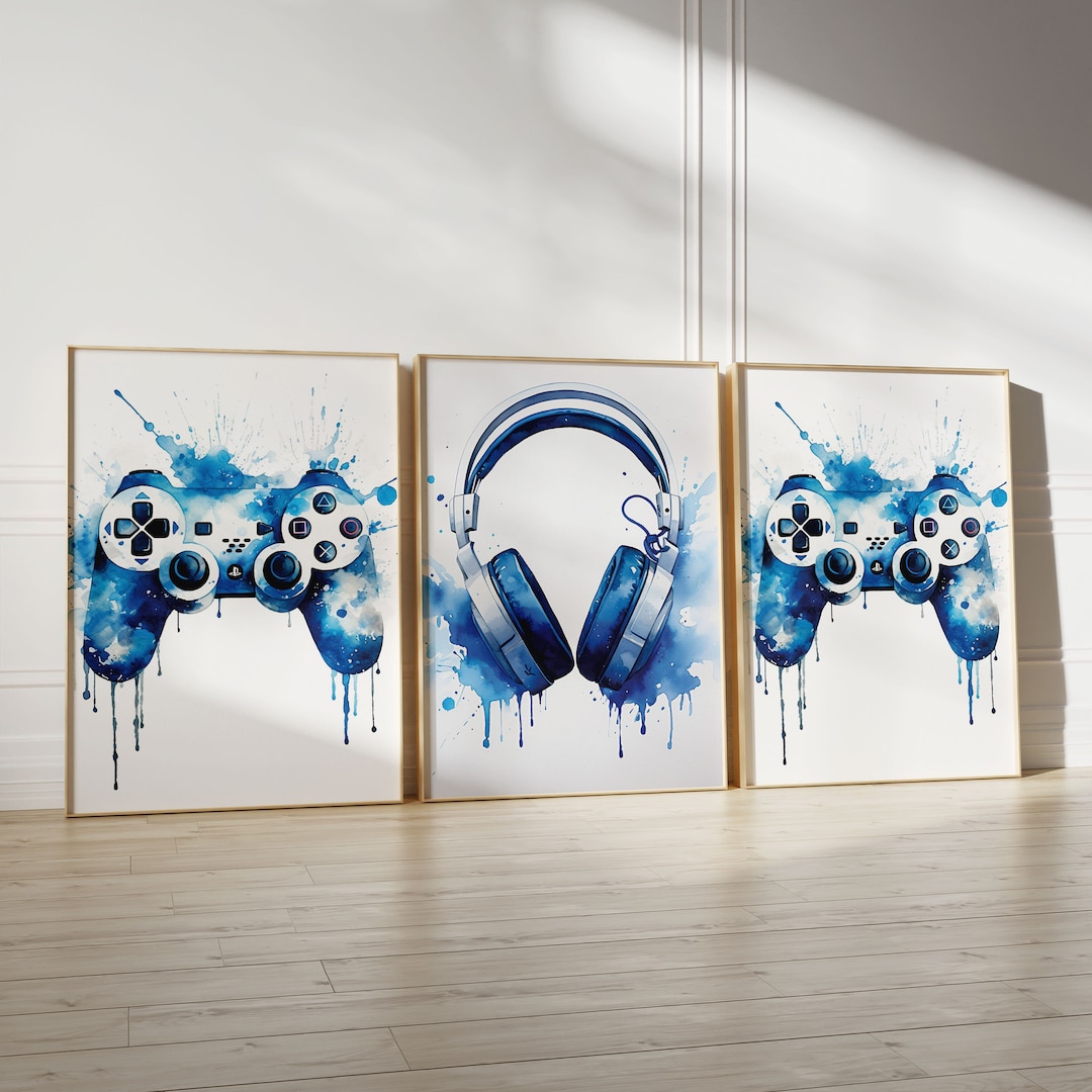 Gaming Prints, Gaming Poster, Gaming Wall Art Set of 3, Gaming Room ...