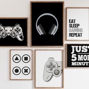 Gaming Prints Gallery Wall Set, Gaming Posters, Gaming Wall Art, Boys ...