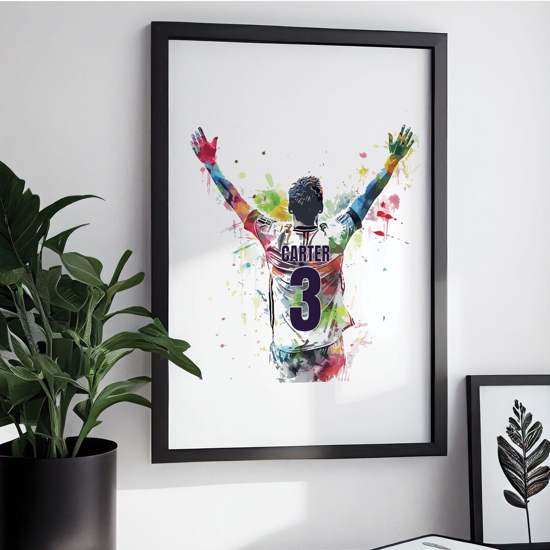 Printable Soccer Wall Art Prints, Custom Soccer Poster, Boys Bedroom ...