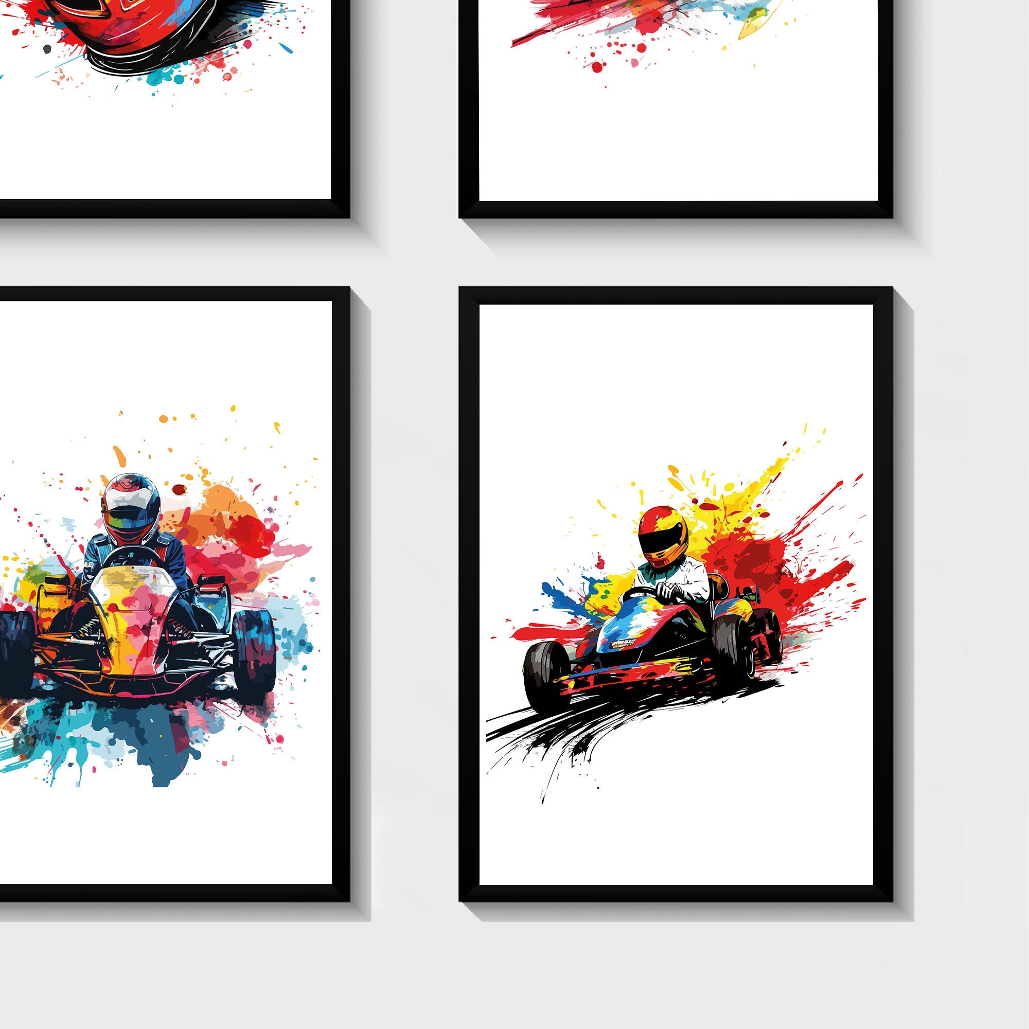 Go Karting Posters, Set of 3 Karting Posters, Boys Bedroom Prints, Boys ...