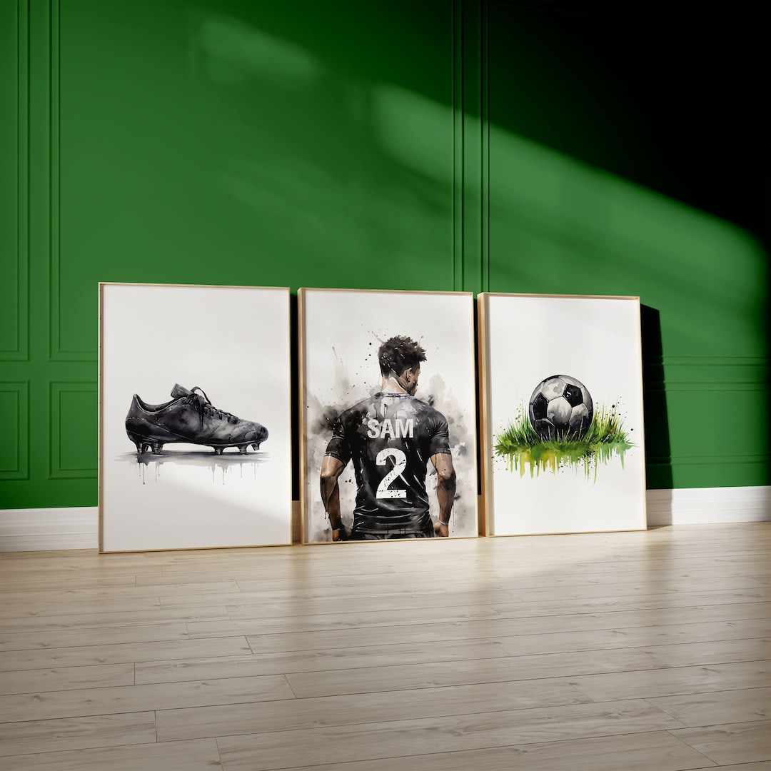 Fußball Poster zum selbst ausdrucken, Fußball Poster, Jungen Schlafzimmer Dekor, Jugendzimmer ...