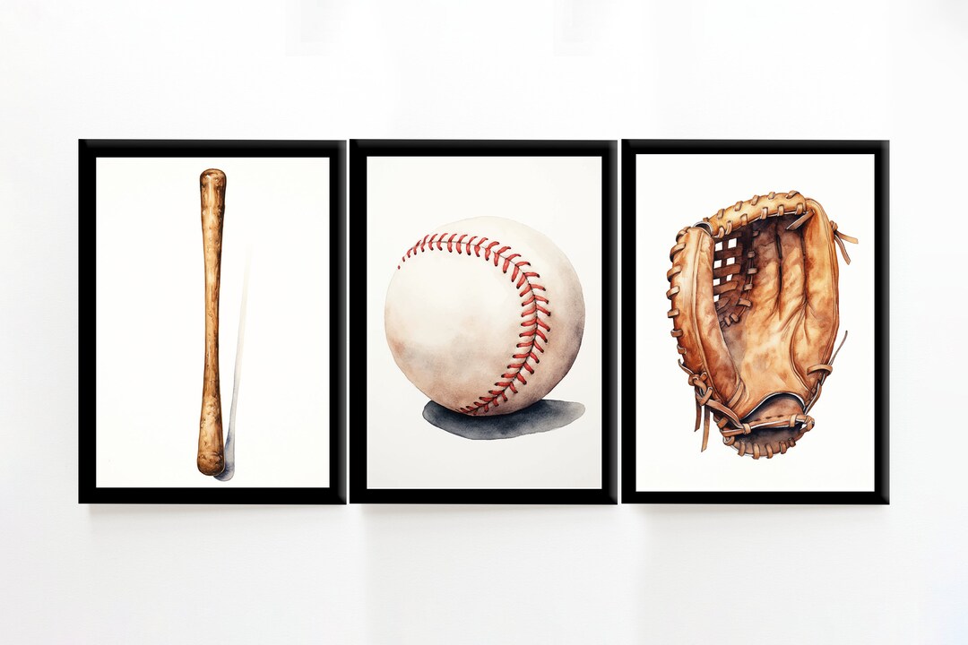 Baseball Print Set of 3, Baseball Printable Art, Baseball Posters ...