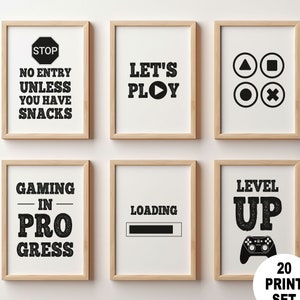 Gaming Prints Set of 20, Gaming Poster, Gaming Wall Art, Gaming Room ...