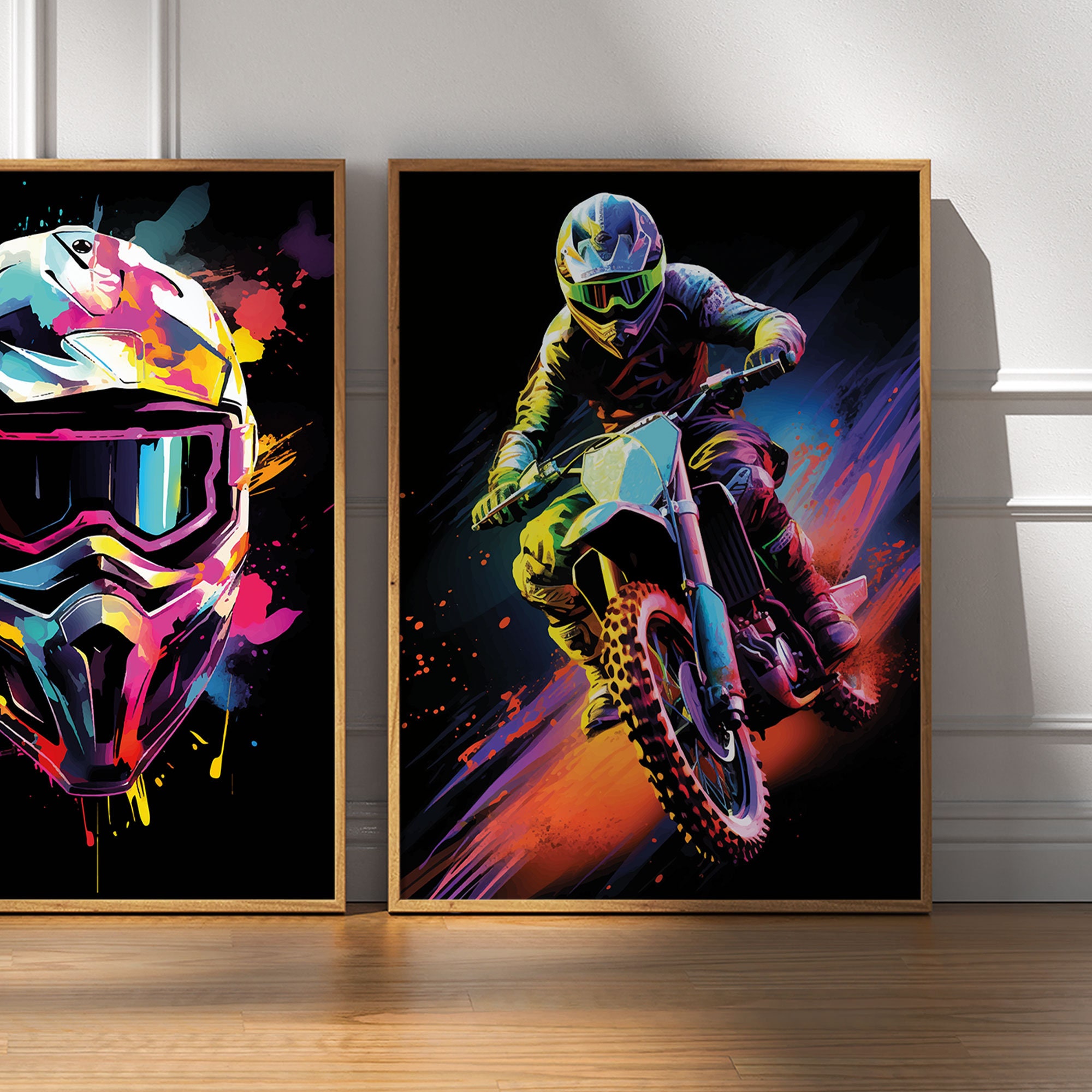 Motocross Prints, Set of 3 Watercolour Dirt Bike Posters, Motorcycle ...