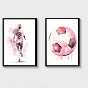 Personalised Football Prints for Girls Bedroom, Football Wall Art ...