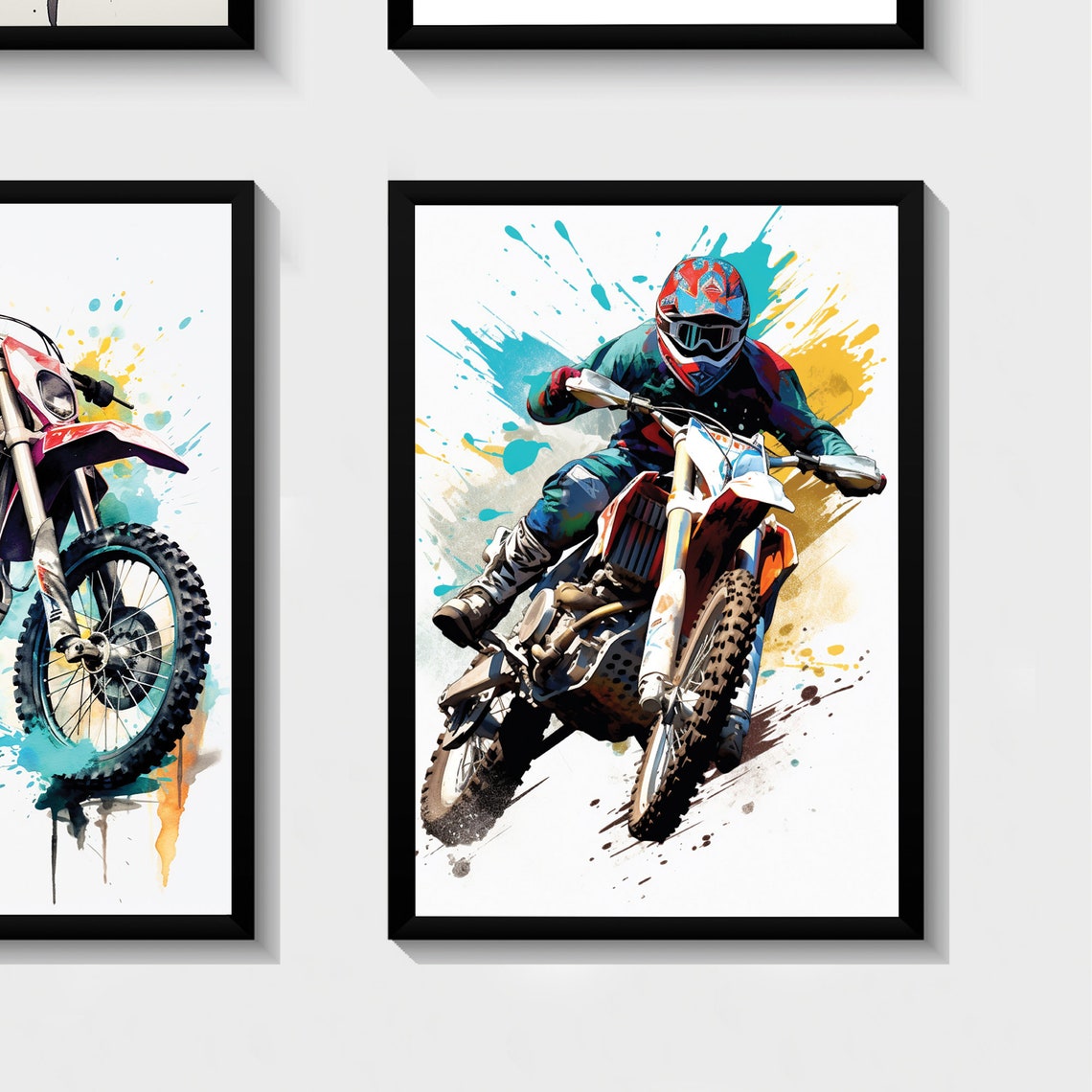 Motocross Prints Set of 6 Watercolour Dirt Bike Print Motorcycle Print ...