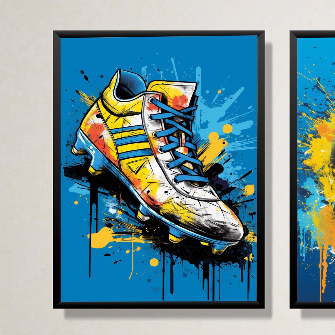 Set of 3 Football Wall Art Prints, Soccer Prints, Football Room Decor ...