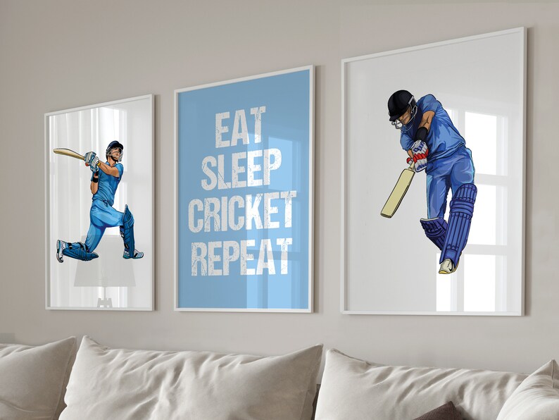 Cricket Posters, Set of 3 Cricket Prints, Cricket Wall Art, Cricket ...