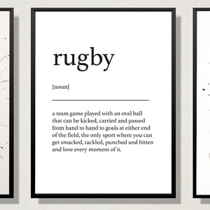 Set of 6 Rugby Prints, Rugby Wall Art, Boys Bedroom Decor, Rugby Player ...