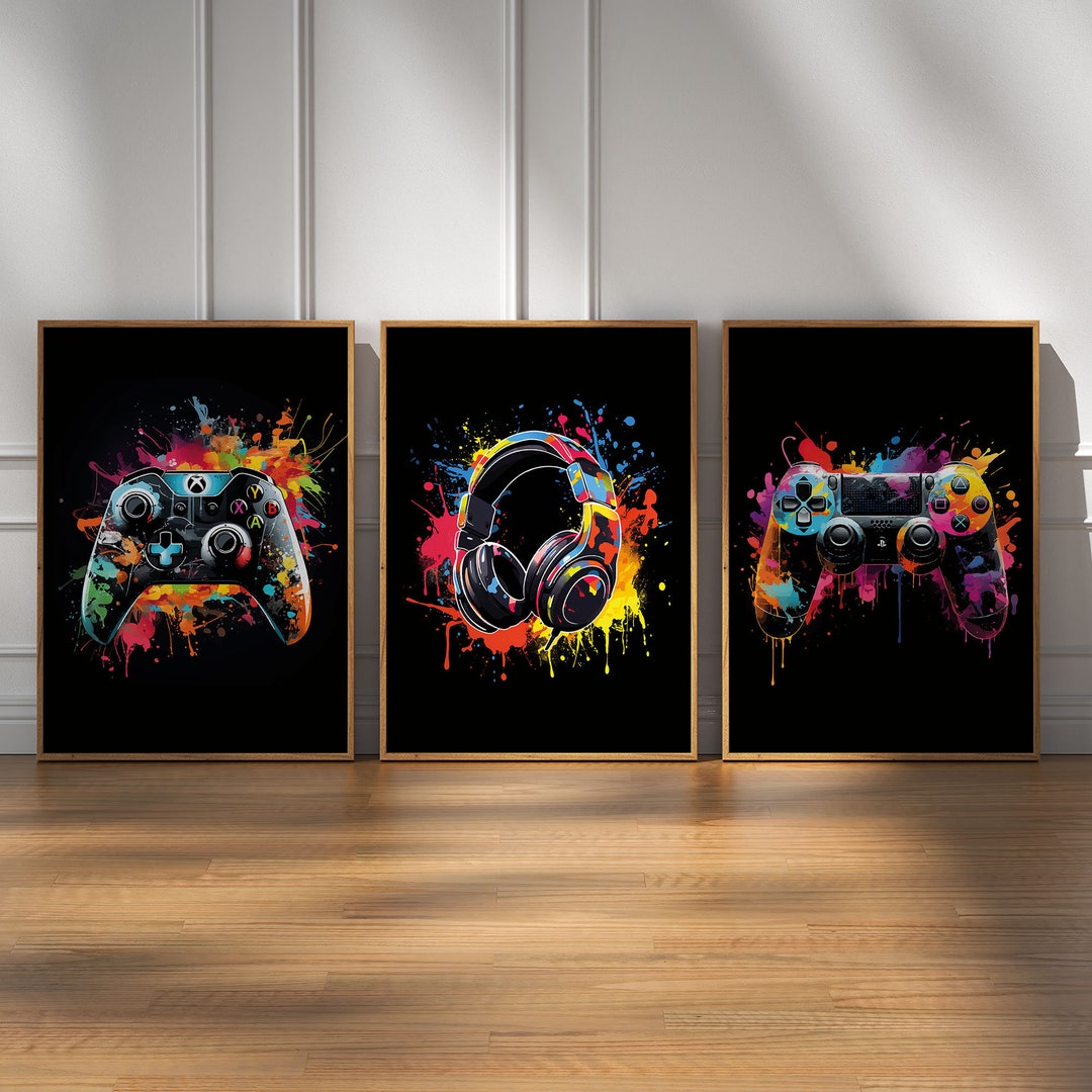 Gaming Poster, Neon Gaming Prints, Gaming Wall Art, Gaming Room Decor ...