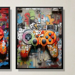 Gaming Art Prints, Set of 3 Digital Art, Gamer Wall Art, Games Room ...