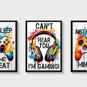 Gaming Prints Set of 3, Gaming Poster, Gaming Prints, Gamer Decor ...