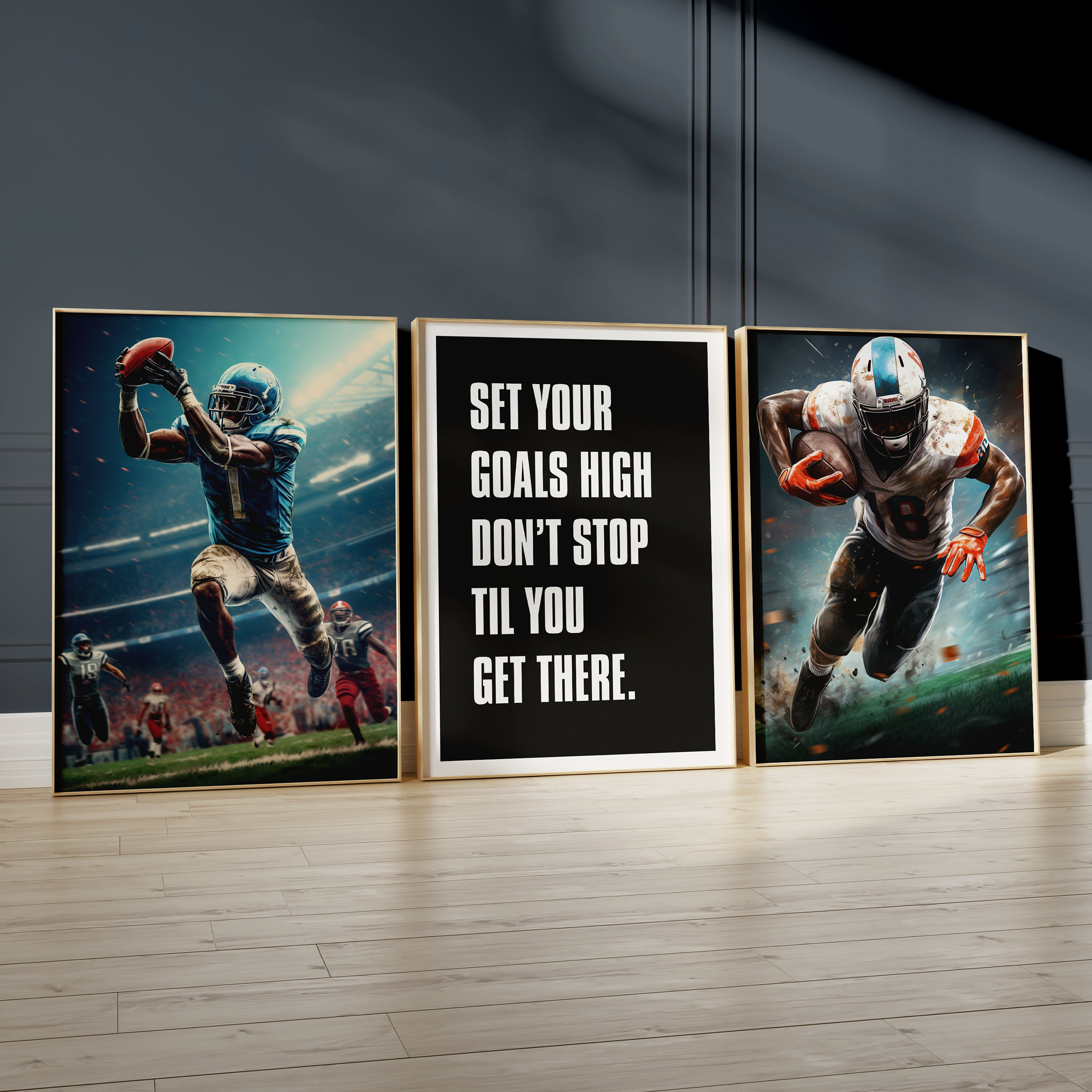 Set of 3 American Football Wall Art NFL Prints A3 Digital - Etsy