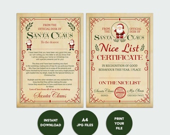 PERSONALIZED Nice List Certificate Christmas Letter From Santa - Etsy