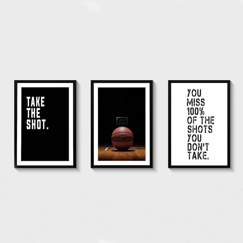 Basketball Print Set of 3 for Boys, Basketball Printable Poster With ...