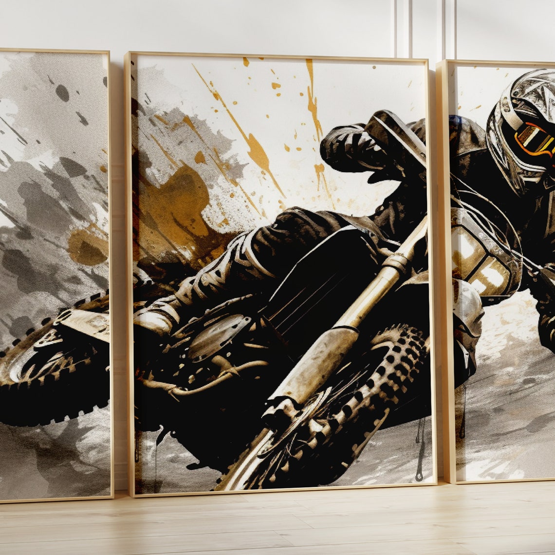 Set of 3 Motocross Prints, Motocross Wall Art A3 A4, Digital Download ...