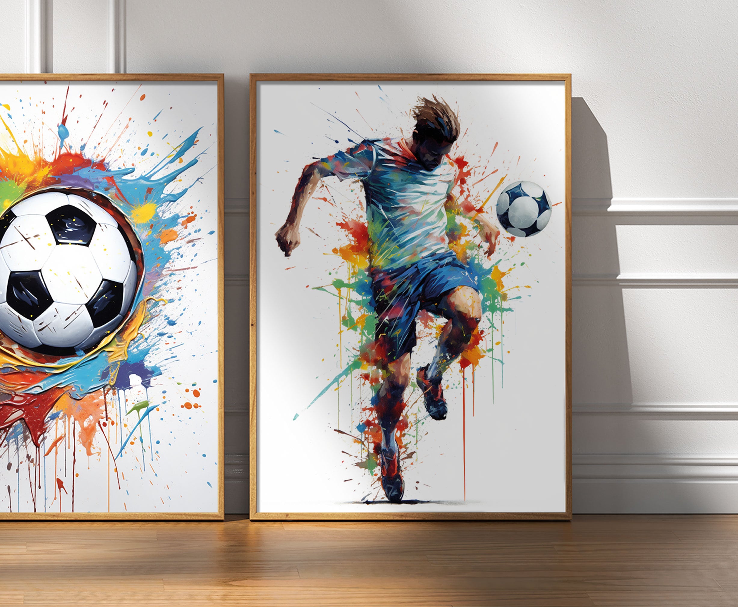 Set of 3 Soccer Wall Art Football Art Prints, Soccer Art Prints, Custom ...