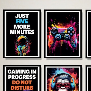 Set of 6 Gaming Prints Wall Art, Gaming Prints, Gamer Printer, Digital ...
