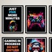 Set of 6 Gaming Prints Wall Art, Gaming Prints, Gamer Printer, Digital ...