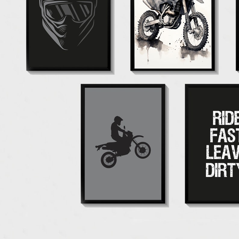 Motocross Prints Set of 8, Dirt Bike Print, Motorcycle Print, Motocross ...