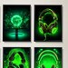 Set of 6 Neon Green Gaming Posters DIGITAL DOWNLOAD Gamer Wall Art ...