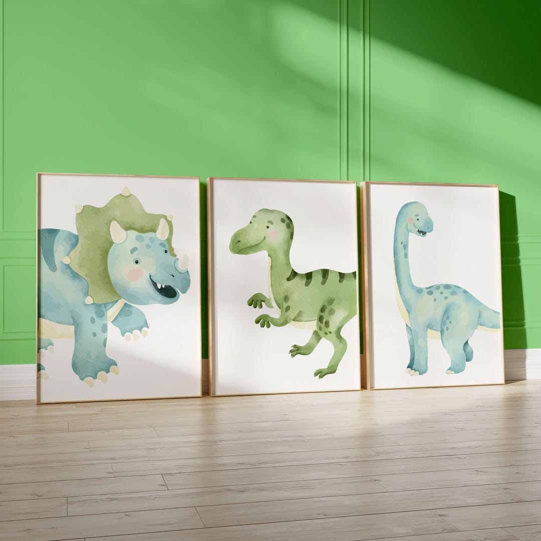 Dinosaurs Prints, Neutral Dino Print, Nursery Decor, Baby Boy Room ...