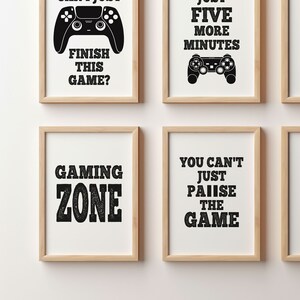 Gaming Print, Gamer Gift, Set of 6 Gaming Prints, Games Room Wall Art ...