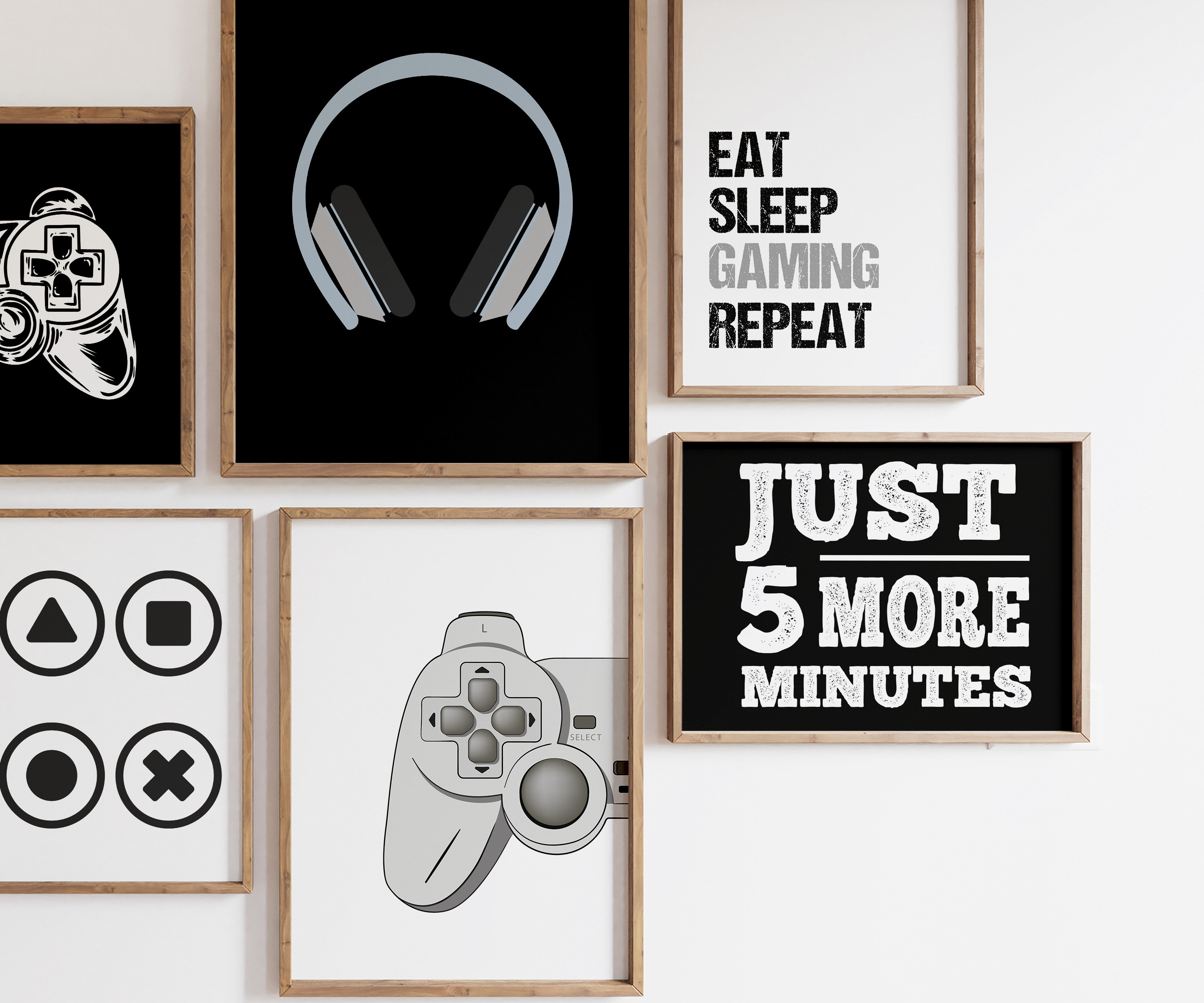 Gaming Prints Gallery Wall Set, Gaming Posters, Gaming Wall Art, Boys ...