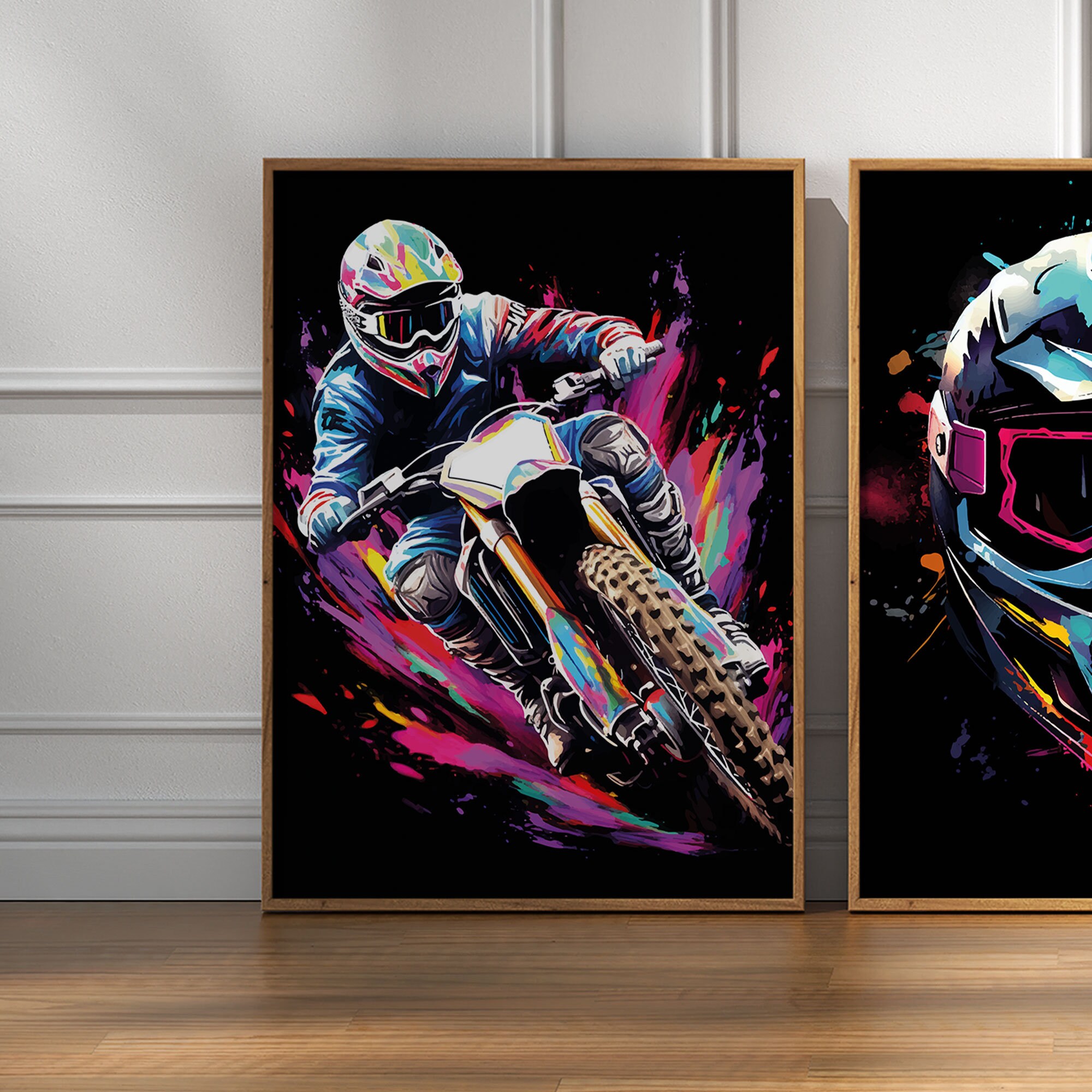Motocross Prints, Set of 3 Watercolour Dirt Bike Posters, Motorcycle ...