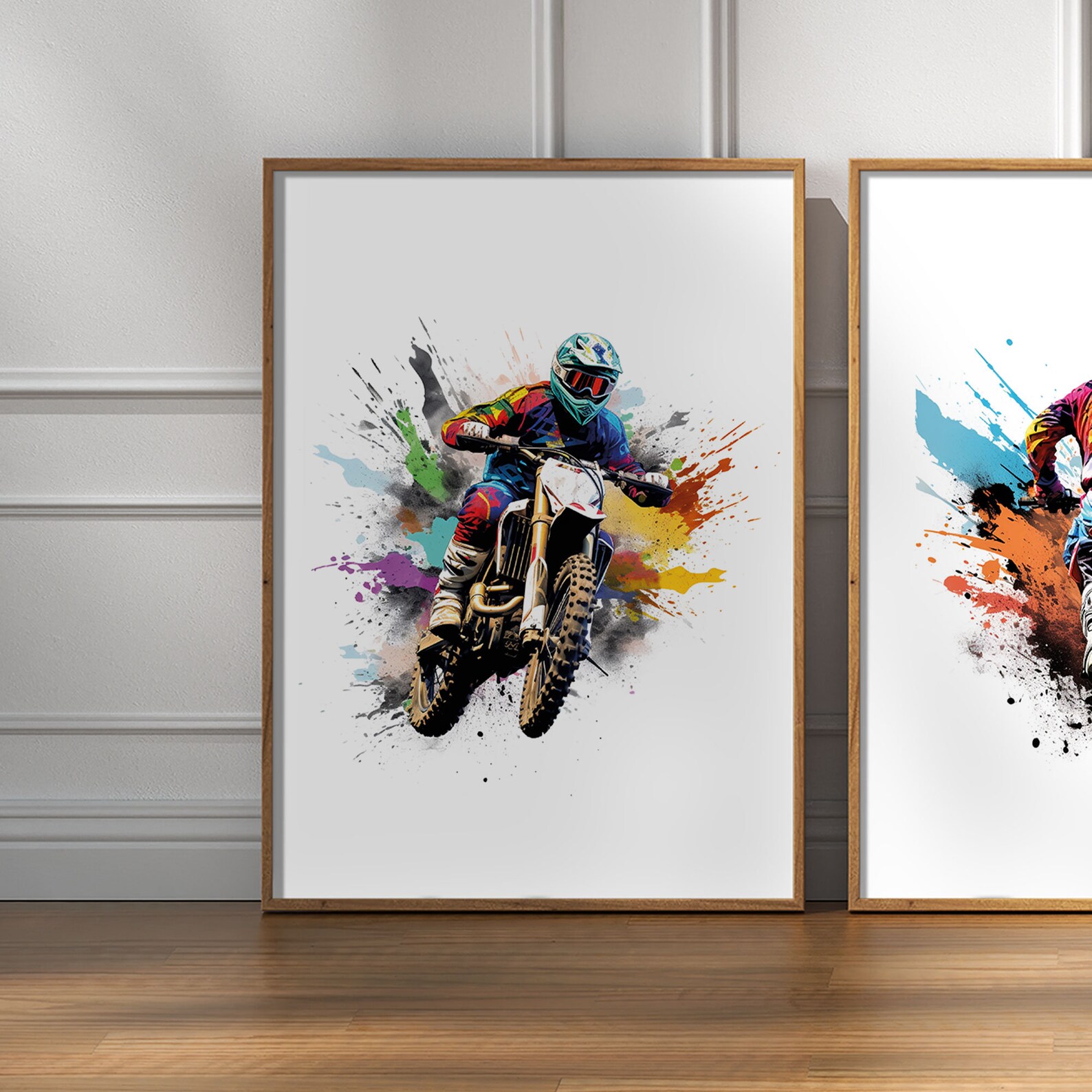 Motocross Prints Set of 3, Watercolor Dirt Bike Printable, Motorsports ...