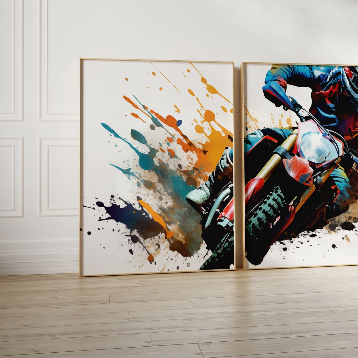 Motocross Prints, Set of 3 Watercolour Dirt Bike Print, Motorcycle ...