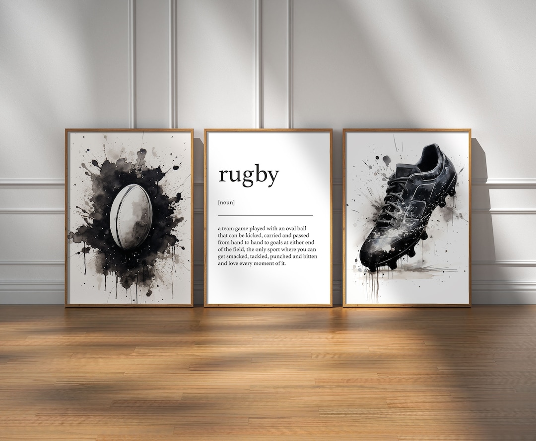 Rugby Prints, Rugby Wall Art Set of 3, Gift for Boys, Boys Bedroom ...