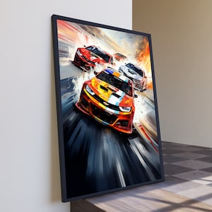 Racing Print, A4 A3 Nascar Racer Wall Art, Digital Download, Boys ...