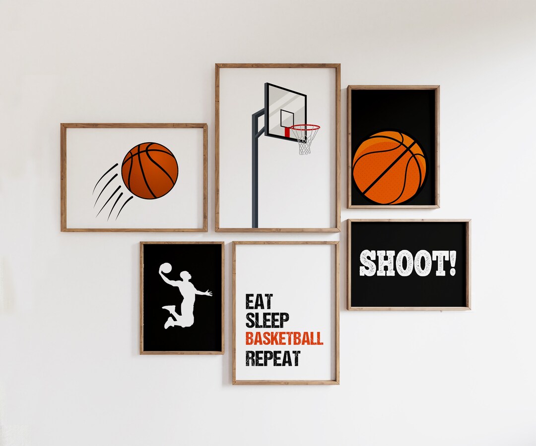 Basketball Gallery Wall Art, Basketball Prints, Basketball Poster, Gift ...