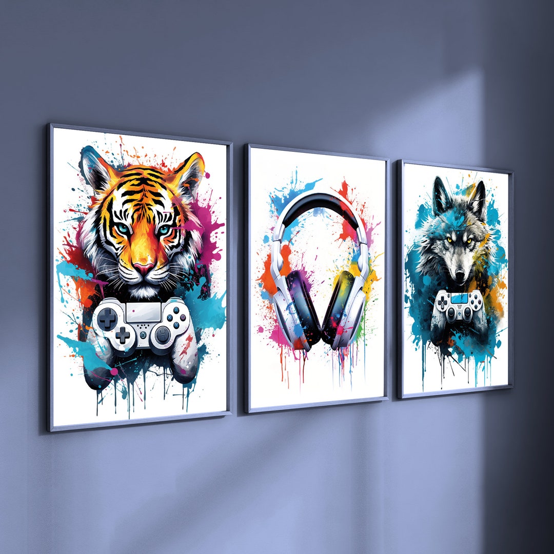Gaming Prints, A4 Gaming Posters, Gaming Wall Art, Set of 3 Digital Art ...