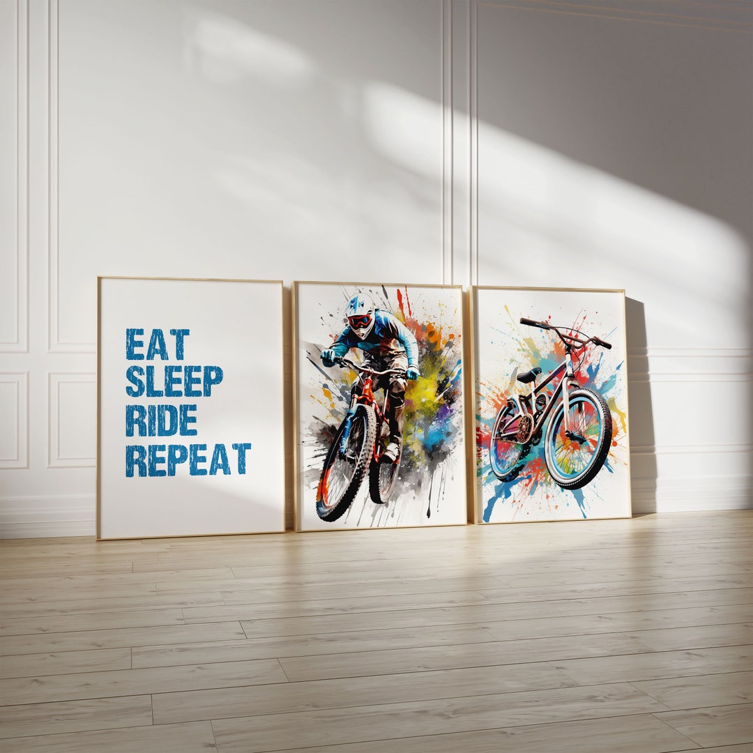 Set of 3 BMX Prints Watercolour Bike Print BMX Poster BMX Wall Art Bike ...