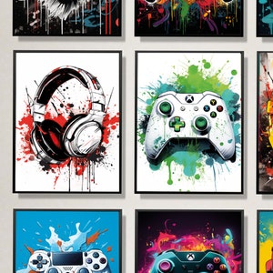 Gaming Print Bundle, Set of 12 Gaming Prints, Gaming Wall Art, Gamer ...