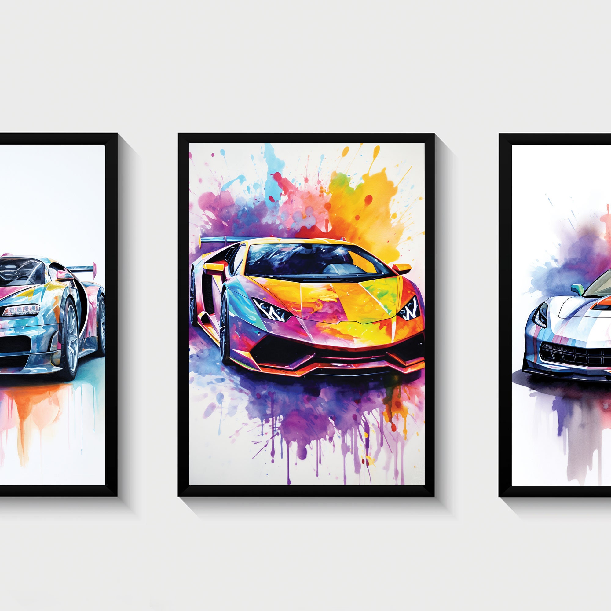 Set of 3 Sports Car Prints Digital Download Sports Car Art - Etsy