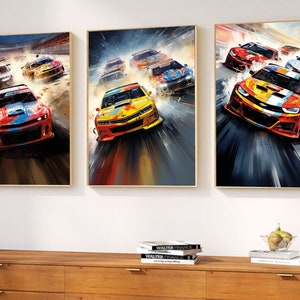 Racing Wall Art Prints, A3 A4 Racing Prints, Nascar Prints, Racer Gifts ...