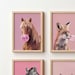 Pink Animal Prints, Animal Poster, Fun Prints, Living Room/ Bedroom ...
