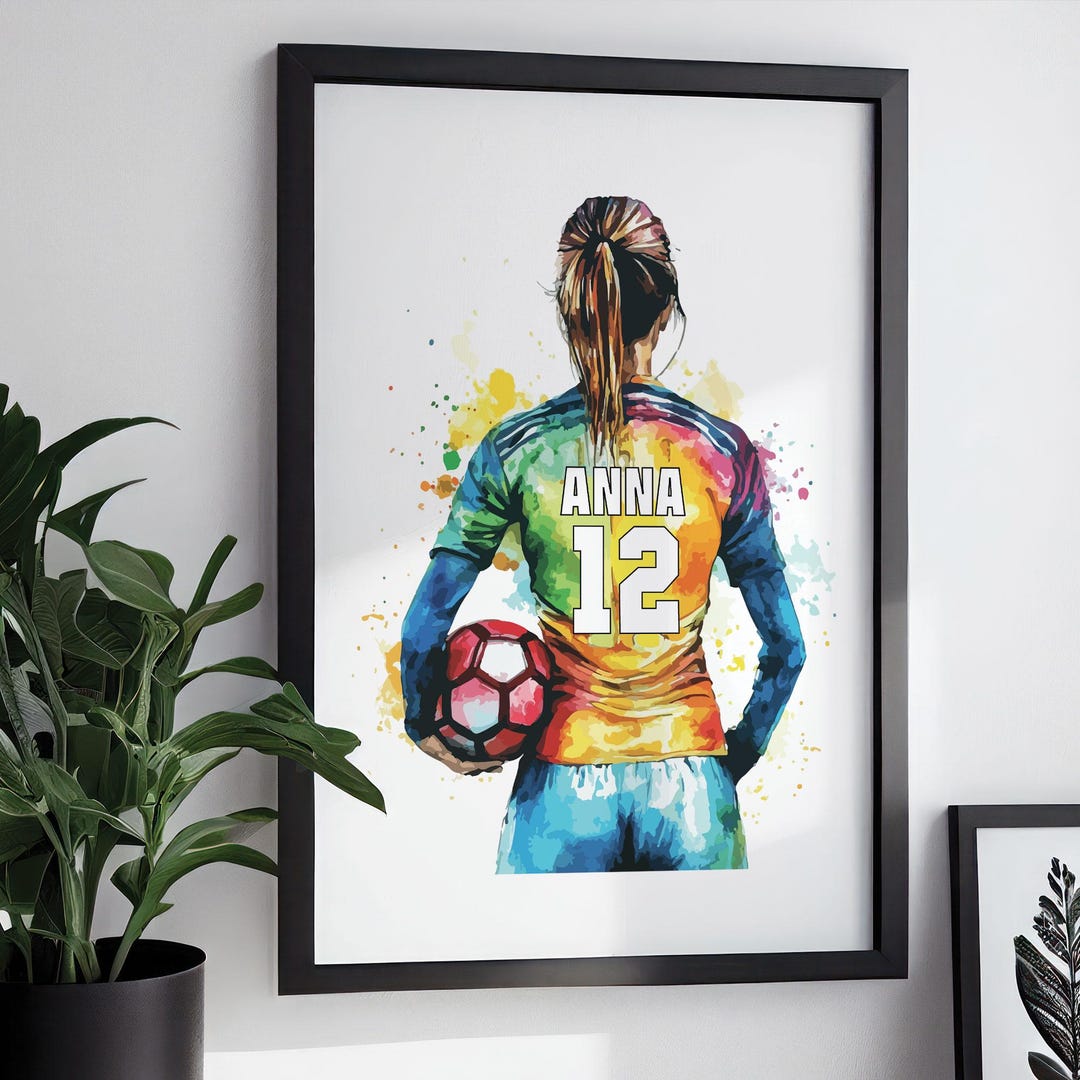 Personalised Goalkeeper Print, Football Gifts for Girls, Goal Keeper ...