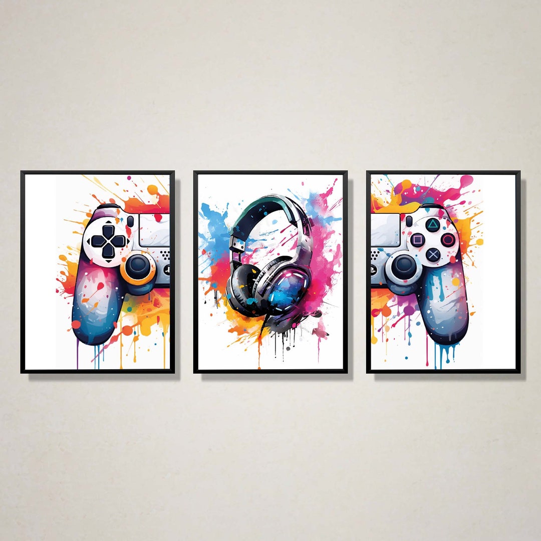 Gaming Prints, Set of 3 A4 Gaming Posters, Gaming Wall Art, Gaming Room ...
