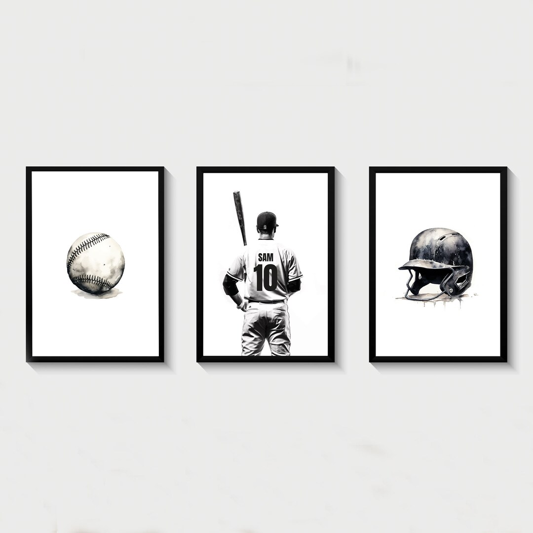 Custom Baseball Poster, Personalized Baseball Jersey, Baseball Print ...