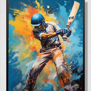 Set of 3 Cricket Wall Art, Cricket Prints, Cricket Graffiti Art, A3 ...