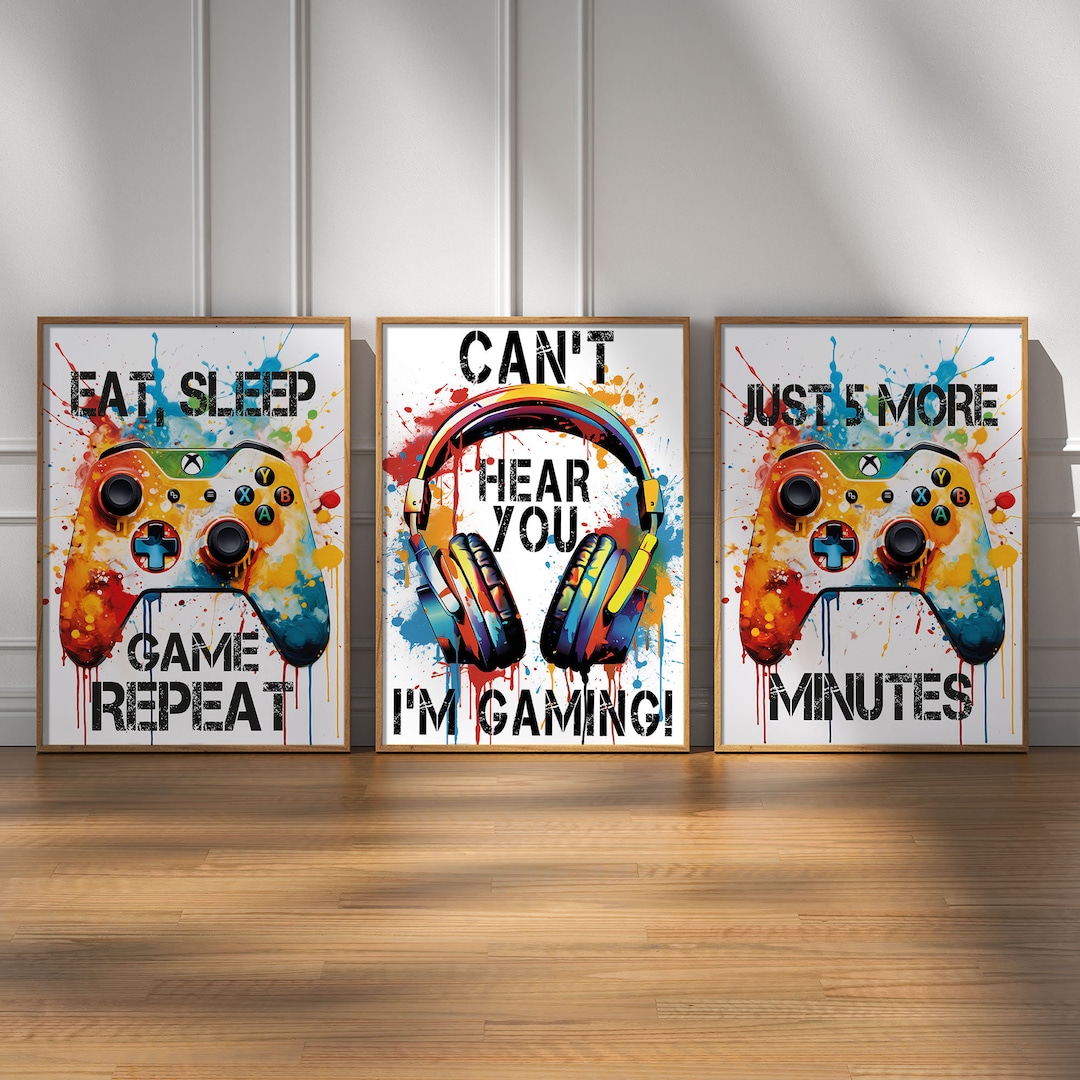 Gaming Prints Set of 3, Gaming Poster, Gaming Prints, Gamer Decor ...