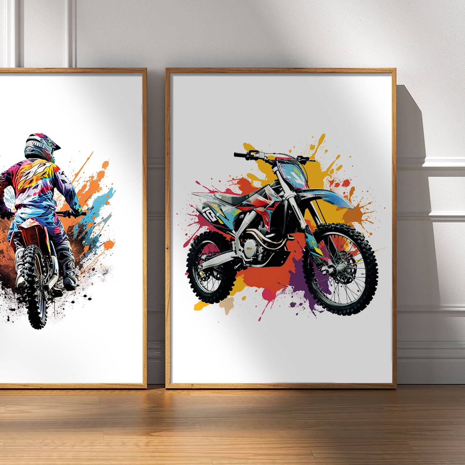 Motocross Prints Set of 3, Watercolor Dirt Bike Printable, Motorsports ...