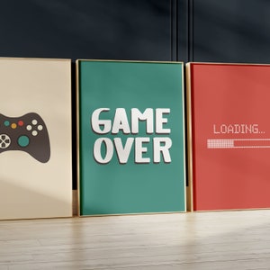 Retro Gaming Prints, Gaming Poster, Gaming Wall Art Set of 3, Gaming ...