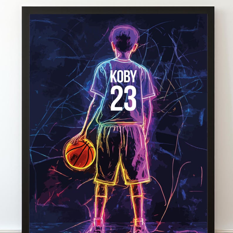 Personalised Basketball Prints, Set of 3, Basketball Wall Art Prints ...